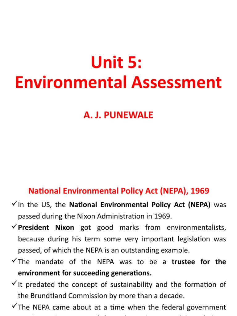 Unit 5 Environmental Assessment | PDF | National Environmental Policy ...