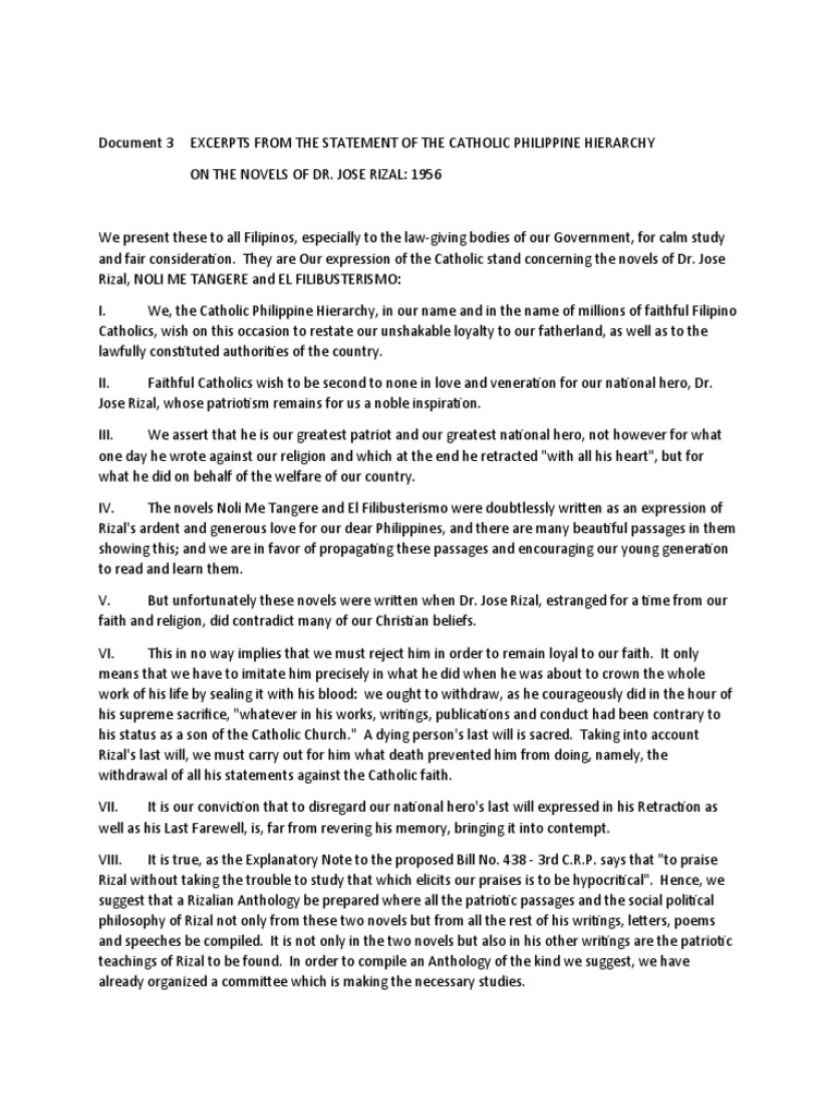 Philippine Hierarchy on Rizal's Novels | PDF | Religion And Belief