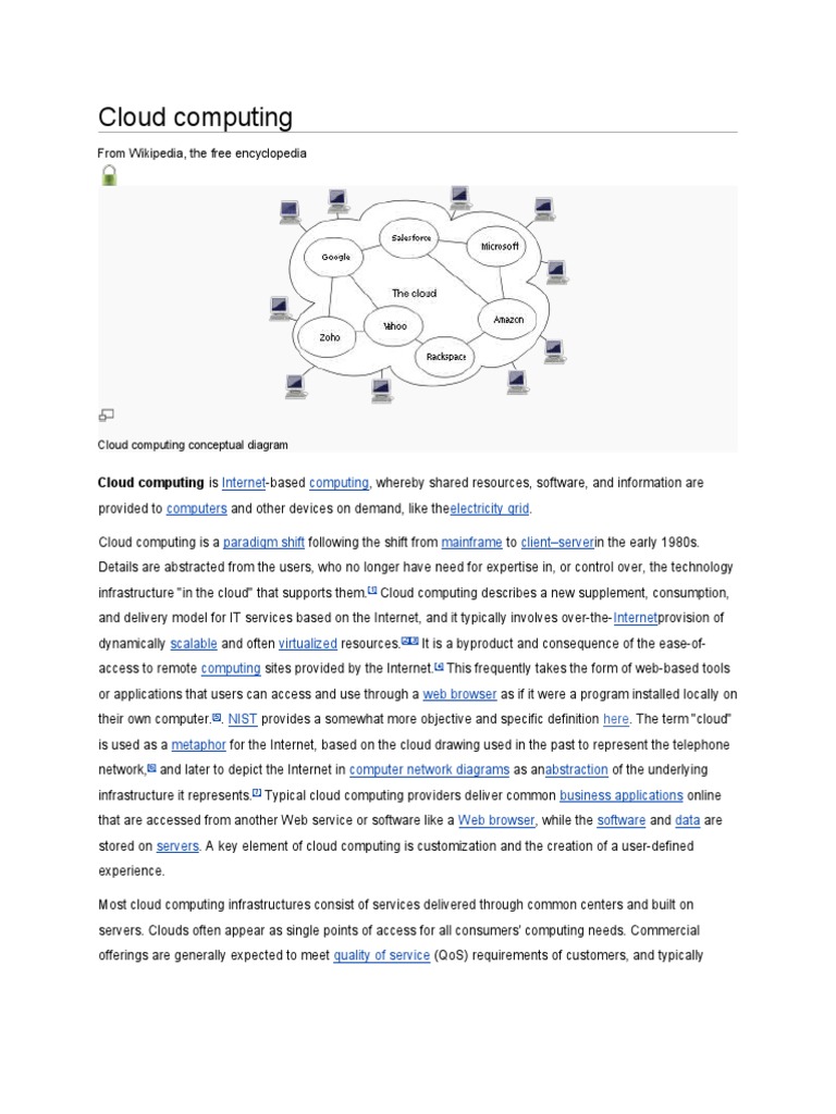 Cloud Computing: From Wikipedia, The Free Encyclopedia | PDF | Cloud ...