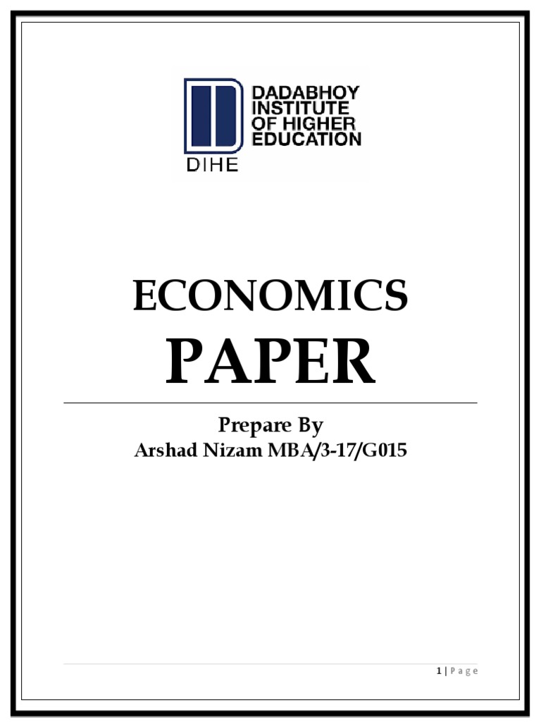 Economices Paper | PDF | Supply And Demand | Supply (Economics)
