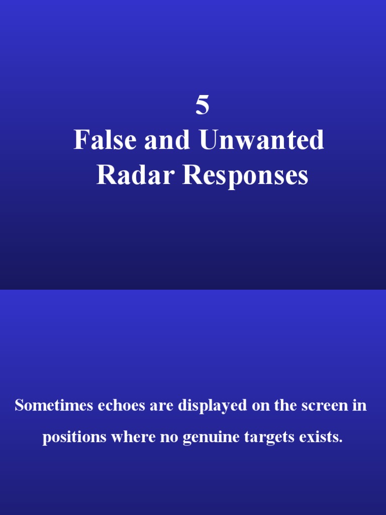 5 False and Unwanted Radar Responses | PDF | Radar | Cable Television
