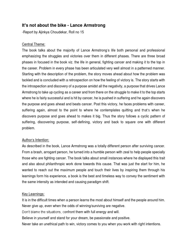 It 'S Not About The Bike - Lance Armstrong | PDF