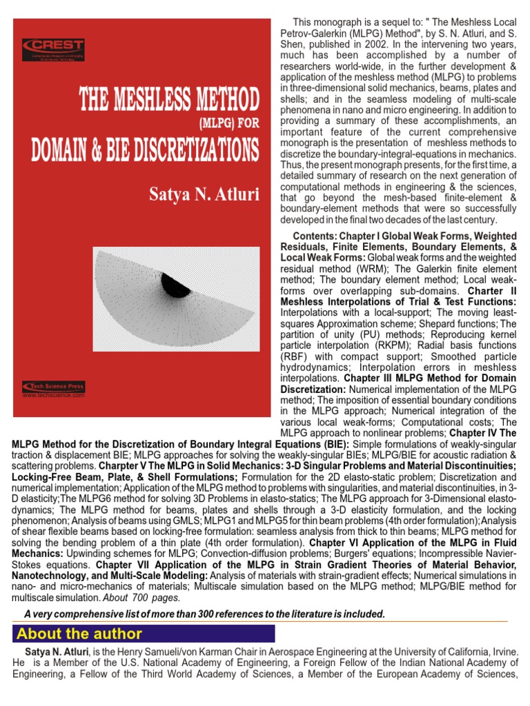 The Meshless Method Domain & Bie Discretizations: Satya N. Atluri | PDF ...