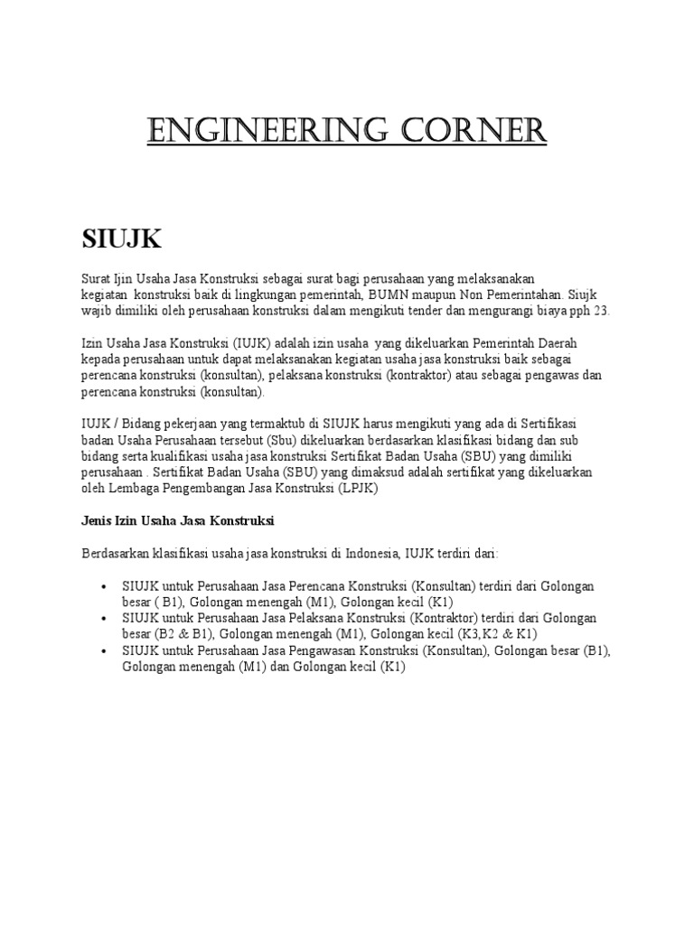 Engineering Corner Part 2 (SIUJK) | PDF