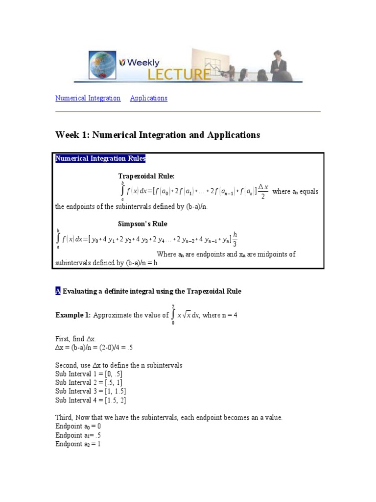 Math 270 Week 1 Lecture | PDF | Interval (Mathematics) | Integral