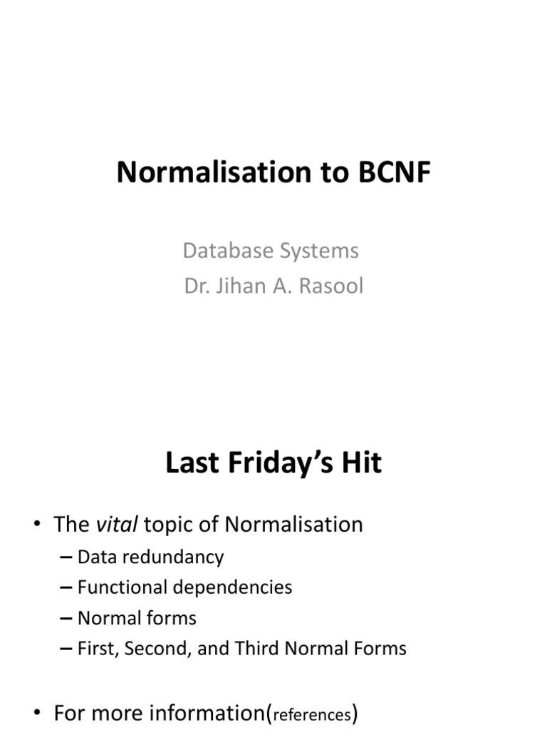 Lecture 2 Part 1 Normalization PDF | PDF | Information Science | Science And Technology