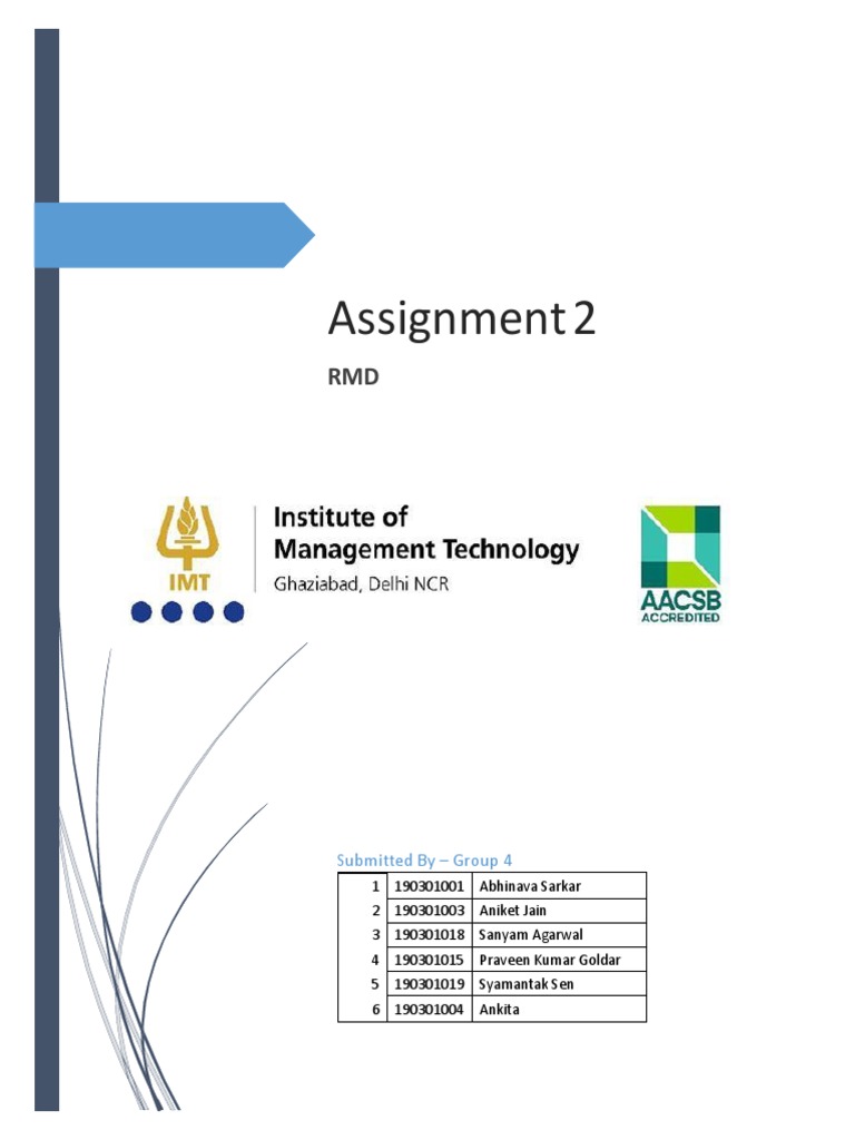 RMD-Assignment-2 - Group-4 PDF | PDF | Correlation And Dependence | Applied Mathematics