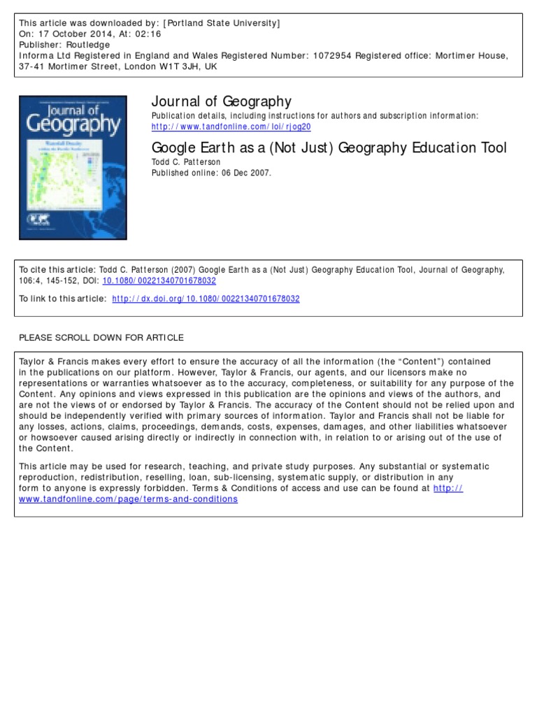 Google Earth in Geography Education | PDF | Geographic Information ...