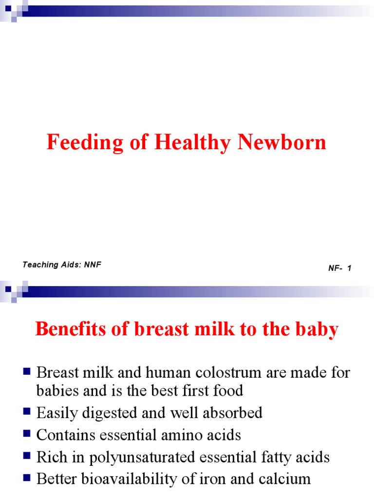 Feeding Of Healthy Newborn Nf 1 Teaching Aids Nnf Pdf