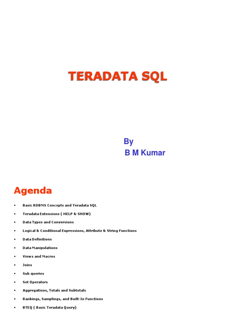 Teradata SQL Alchemy | PDF | Information Technology Management | Data