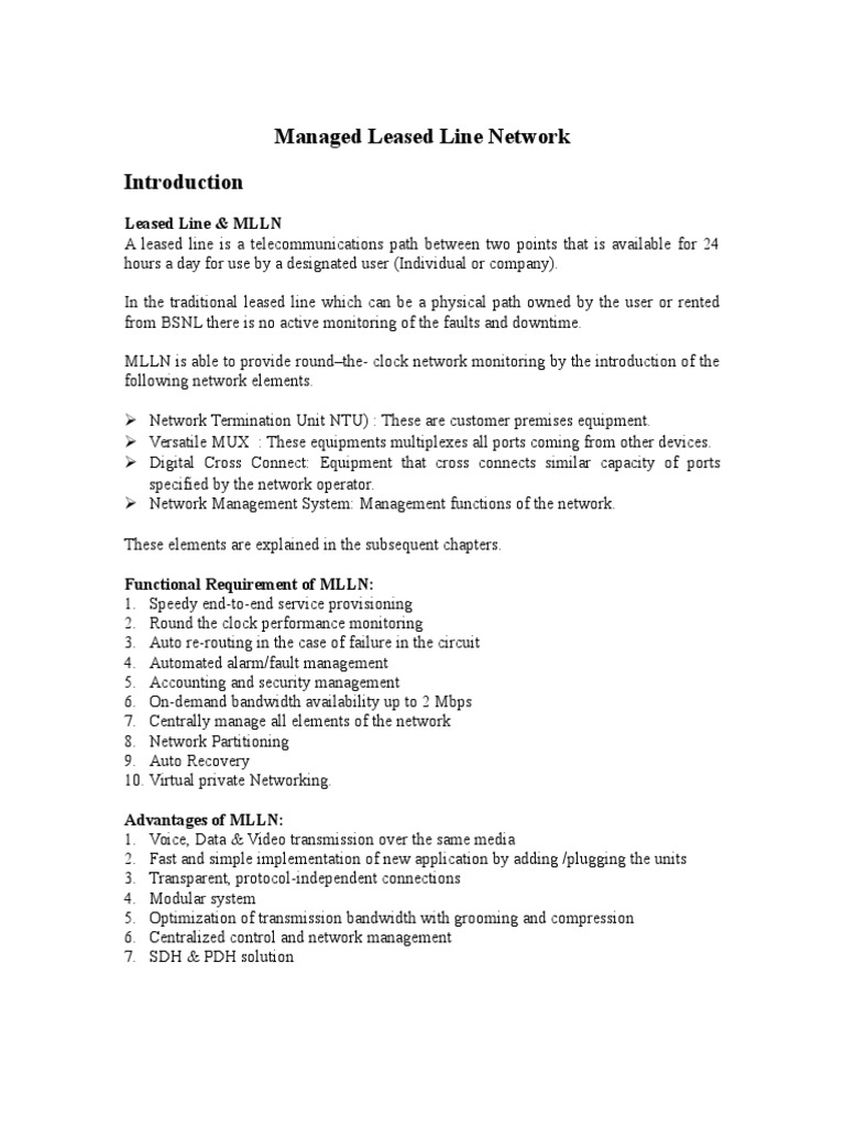 Managed Leased Line Network | PDF | Computer Network | Node (Networking)
