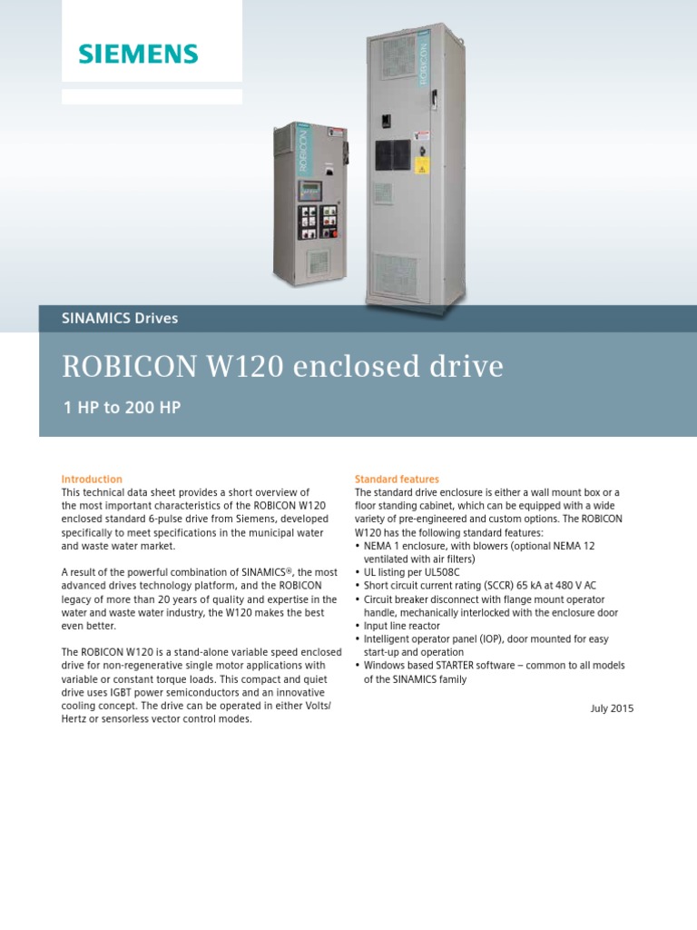 Robicon W w120 Data Sheet PDF | PDF | Relay | Electric Motor