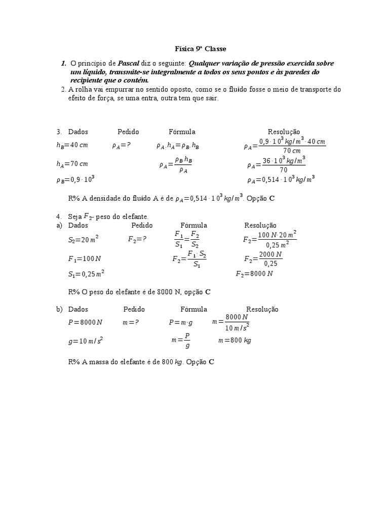 Física 9 Classe | PDF