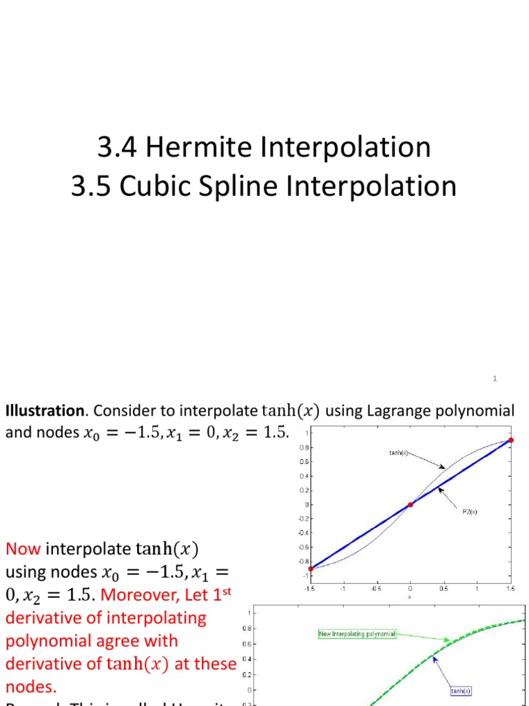 3.4 Hermite Interpolation 3.5 Cubic Spline Interpolation | PDF ...