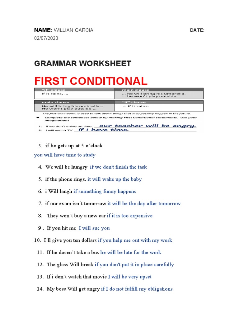 Primer Condicional XXX | PDF