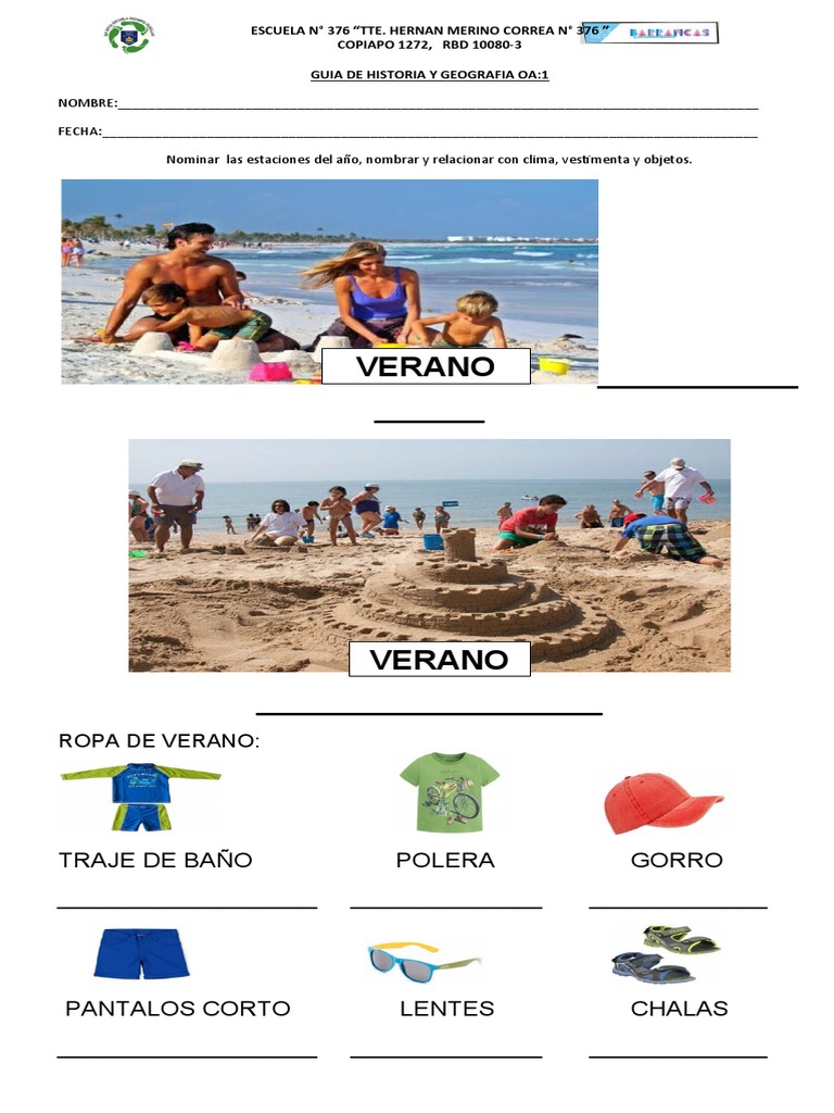 Oa1 Guia de Inglés Relacionar Estaciones Del Año y Ropa | PDF | Moda ...