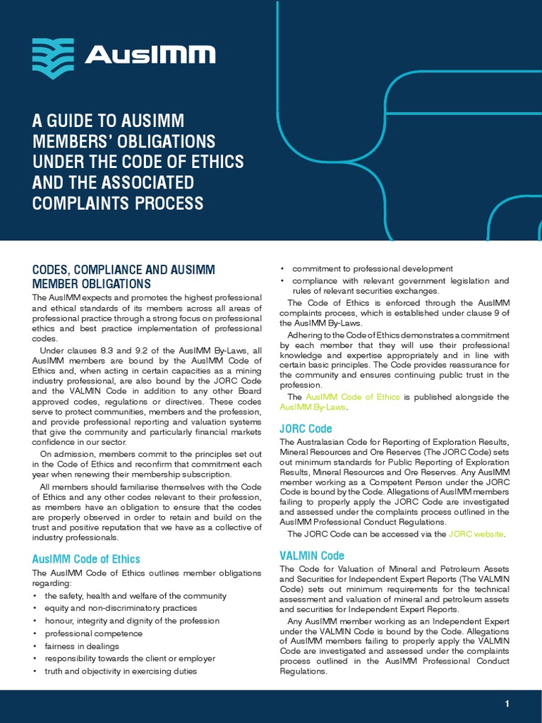 AusIMM Compliance-Guide PDF | PDF | Regulatory Compliance | Complaint
