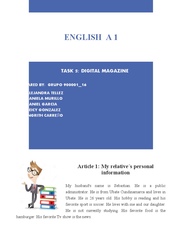 Profiles of Family Members and Their Daily Lives: A Digital Magazine on ...