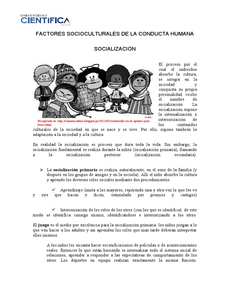 Lectura Factores Socioculturales de La Conducta Humana PDF | PDF ...