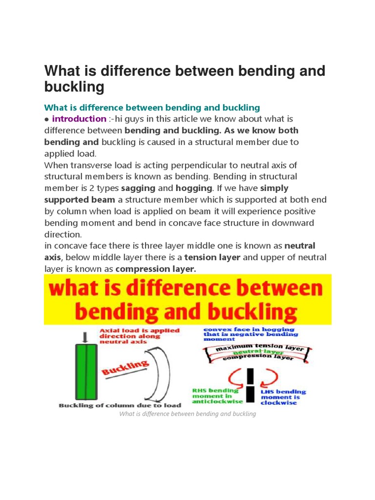 What Is Difference Between Bending and Buckling | PDF | Buckling | Bending
