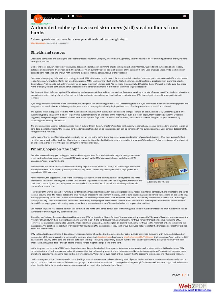 Bank Robber Guide (Actual) | PDF | Emv | Banking