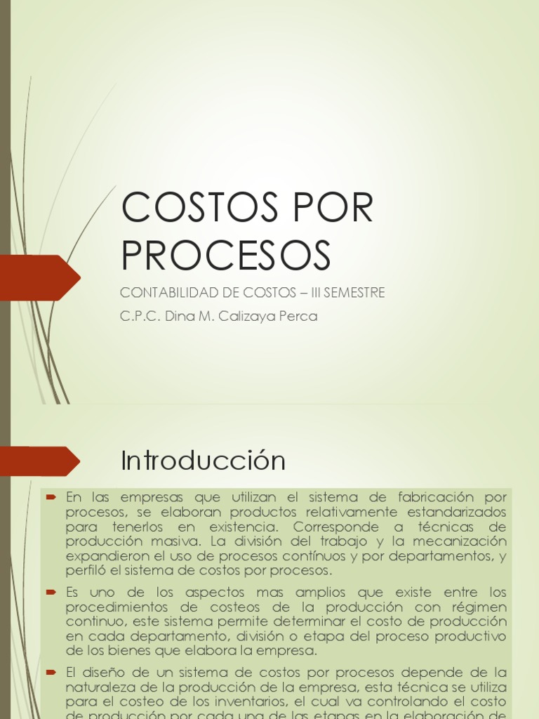 Costos Por Procesos | PDF | Costo | Industrias
