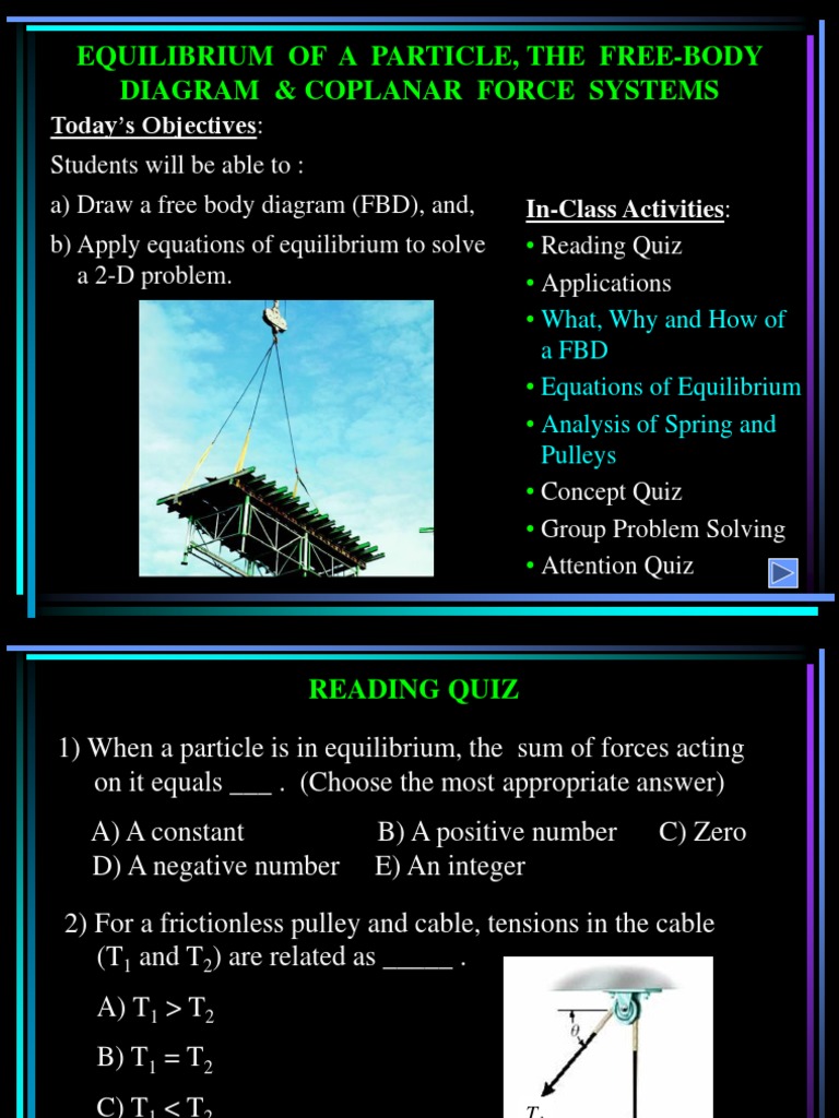 Lecture 2 Equilibrium of Particle PDF | PDF | Force | Mechanical ...