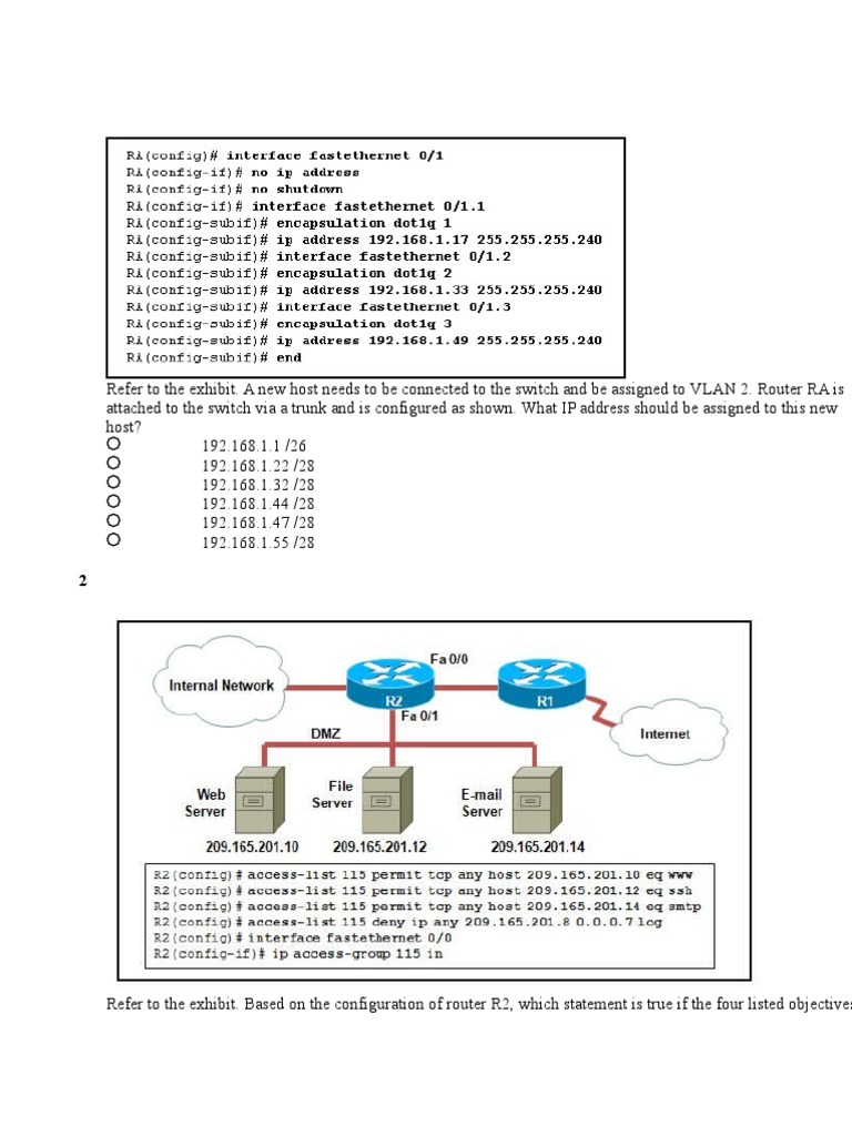 Ccna 4 Practice Final Questions | PDF | Router (Computing) | Computer ...