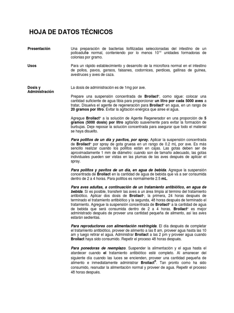 HT BROILACT Vs Español-Mul | PDF | Aves | Agua