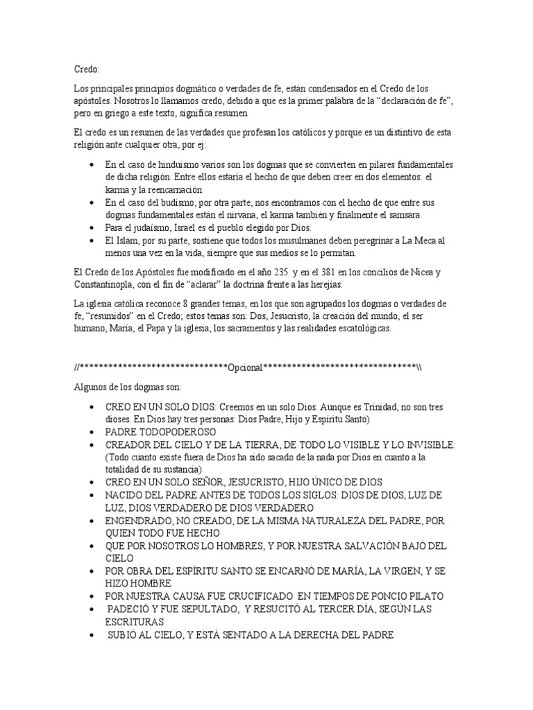 Principios del Credo de los Apóstoles | PDF | Dogma | Mitología