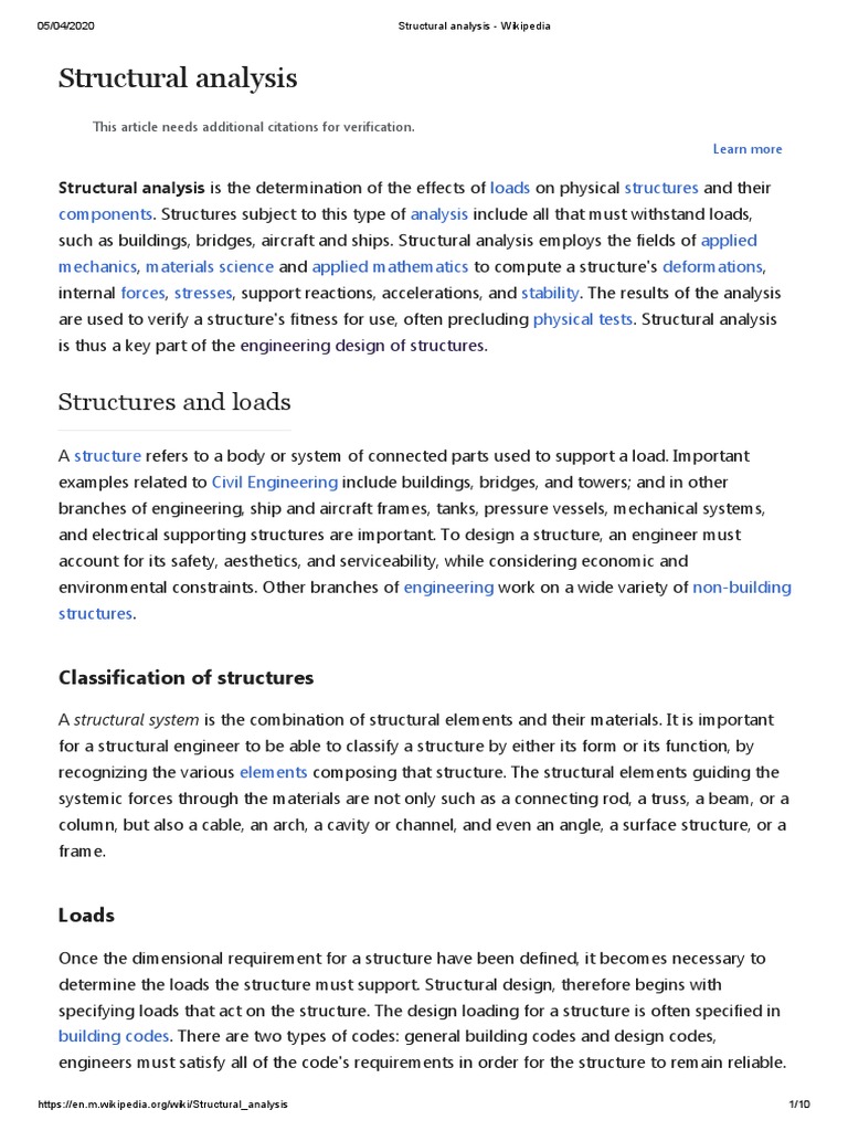 Structural Analysis - Wikipedia | PDF | Structural Analysis | Civil ...