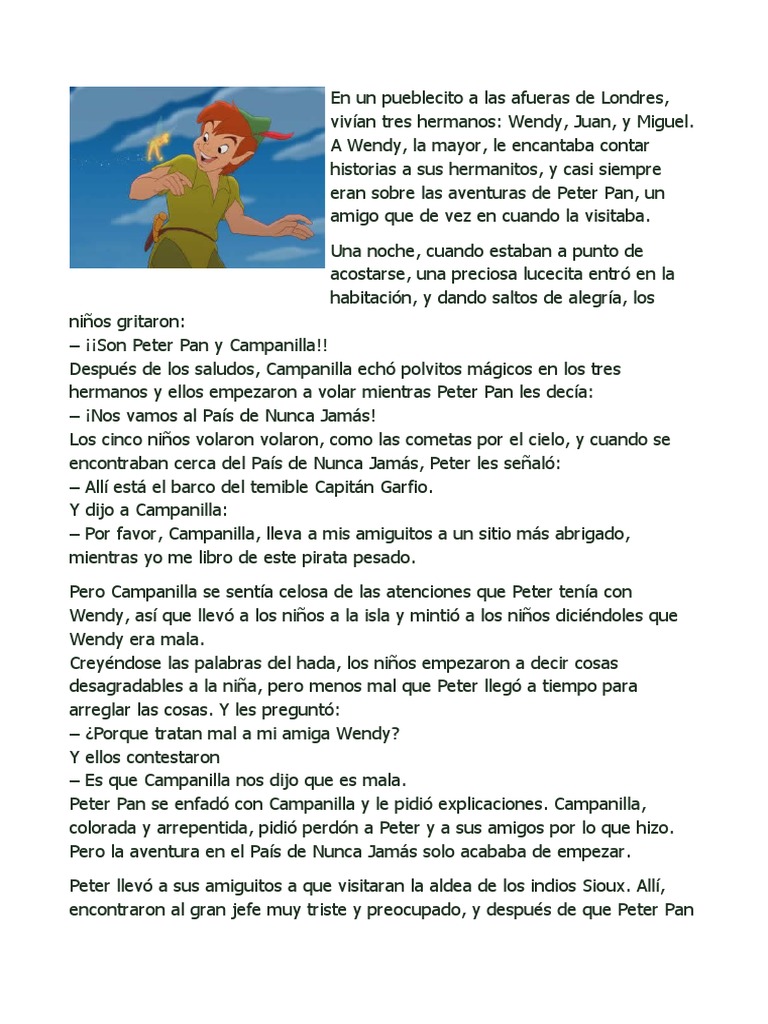 Cuento de Peter Pan | PDF | Peter Pan | Neverland