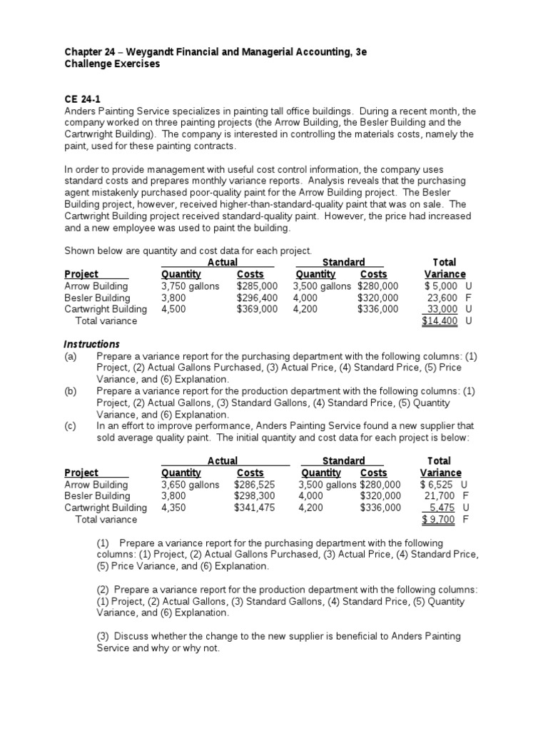 Chapter 24 - Weygandt Financial and Managerial Accounting, 3e Challenge ...