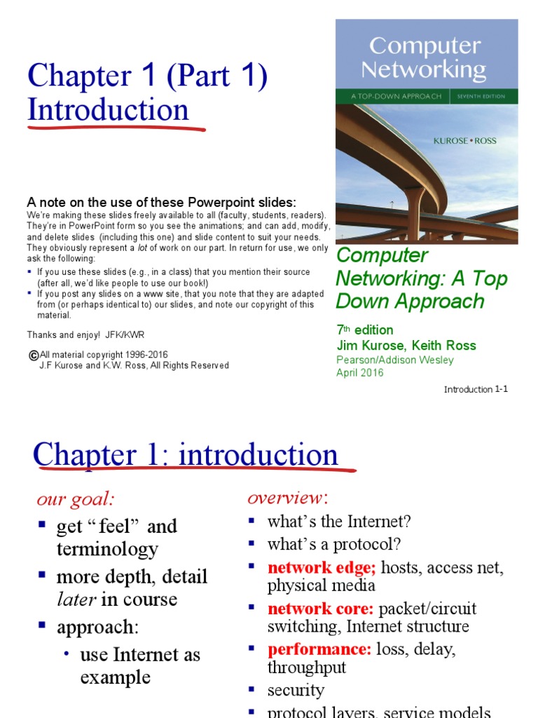Chapter 1 (Part 1) : Computer Networking: A Top Down Approach | PDF | Internet Service Provider ...