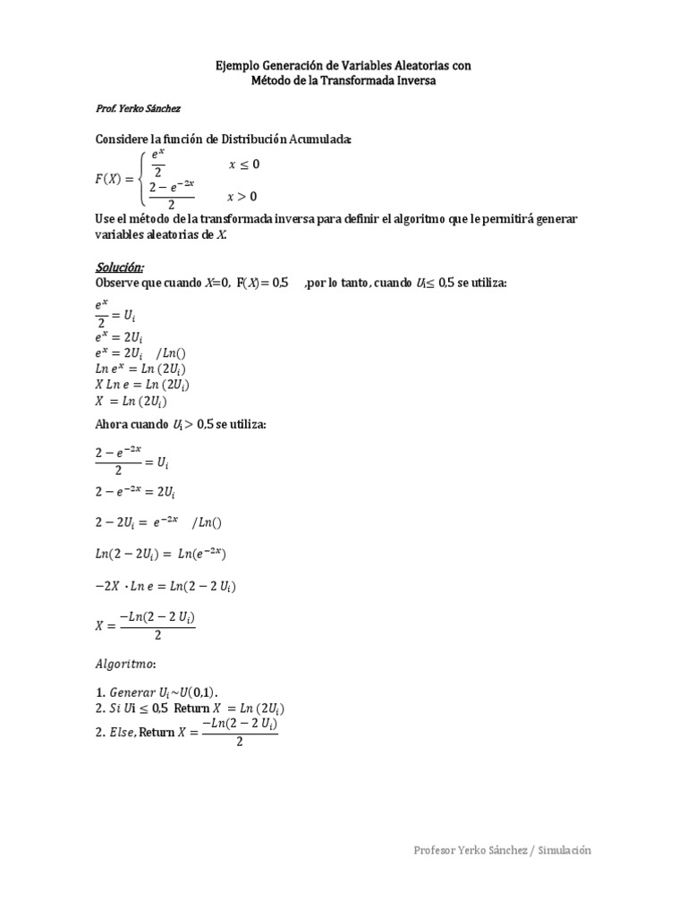 Ejemplo Método de La Transformada Inversa | PDF