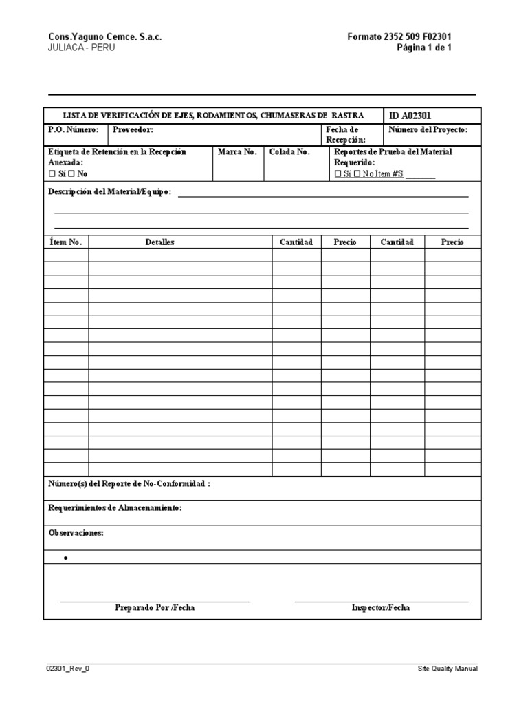 Lista De Verificación De Recepción Imprimible Plantilla De Checklist