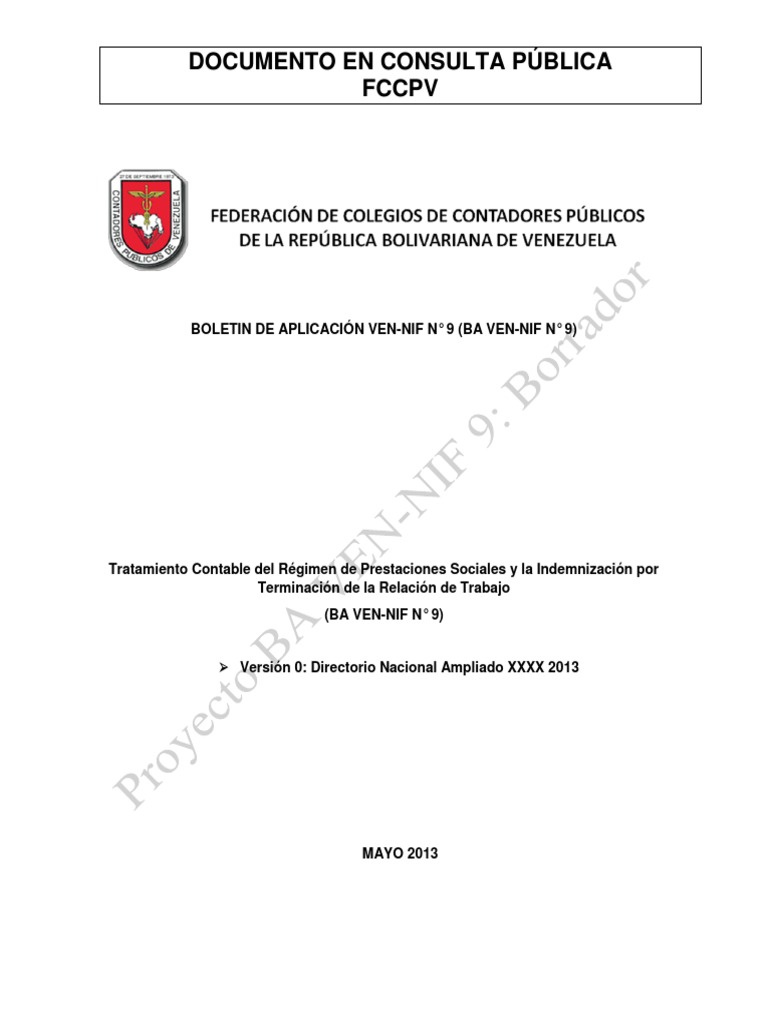 BA VEN NIF 9 Proyecto | PDF | normas internacionales de INFORMACION ...