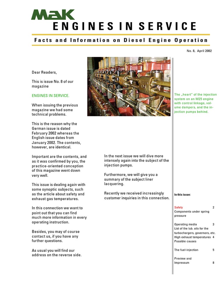 ENG - MAK - Engines in Service Magazine - April 2002 PDF | PDF ...