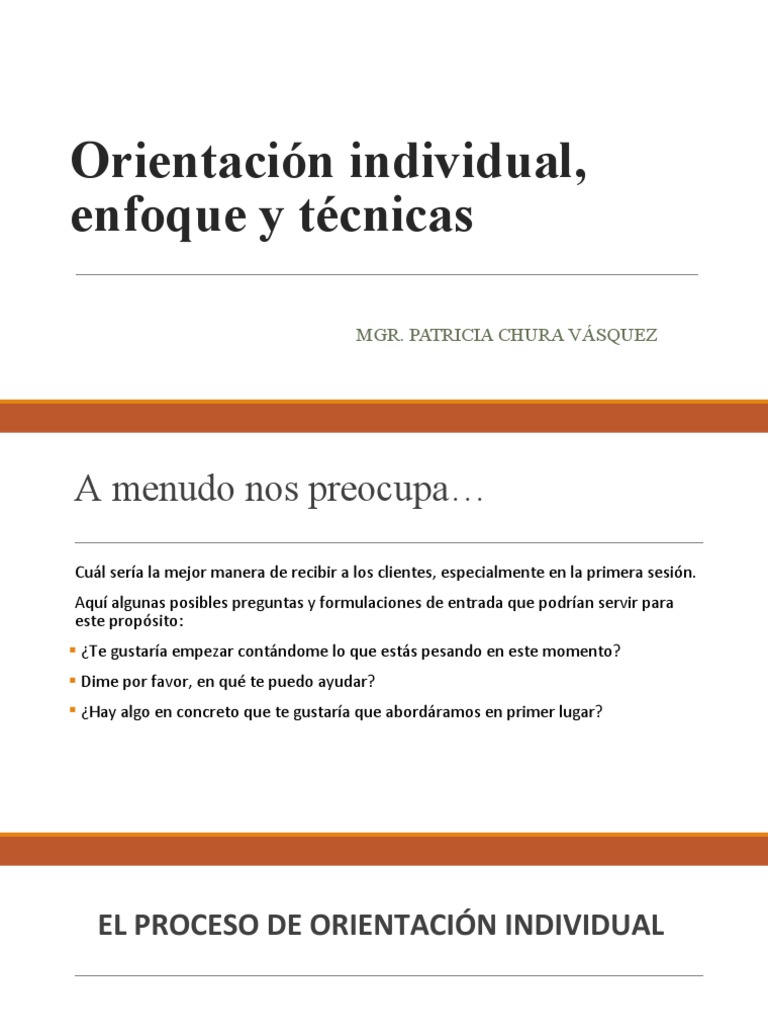 Orientación Individual, Enfoque y Técnicas | Descargar gratis PDF ...