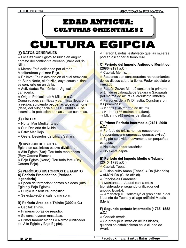Ficha #04 Cultura Egipcia 1° Sec | PDF | Osiris | Tebas