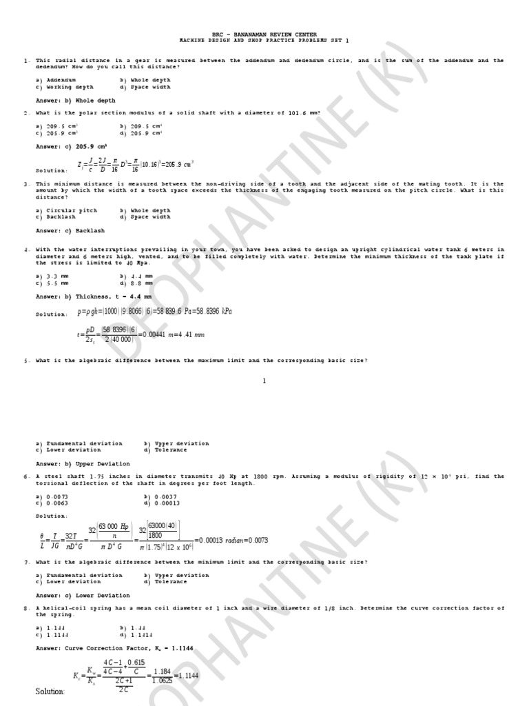 MDSP Set 1 | PDF | Gear | Belt (Mechanical)