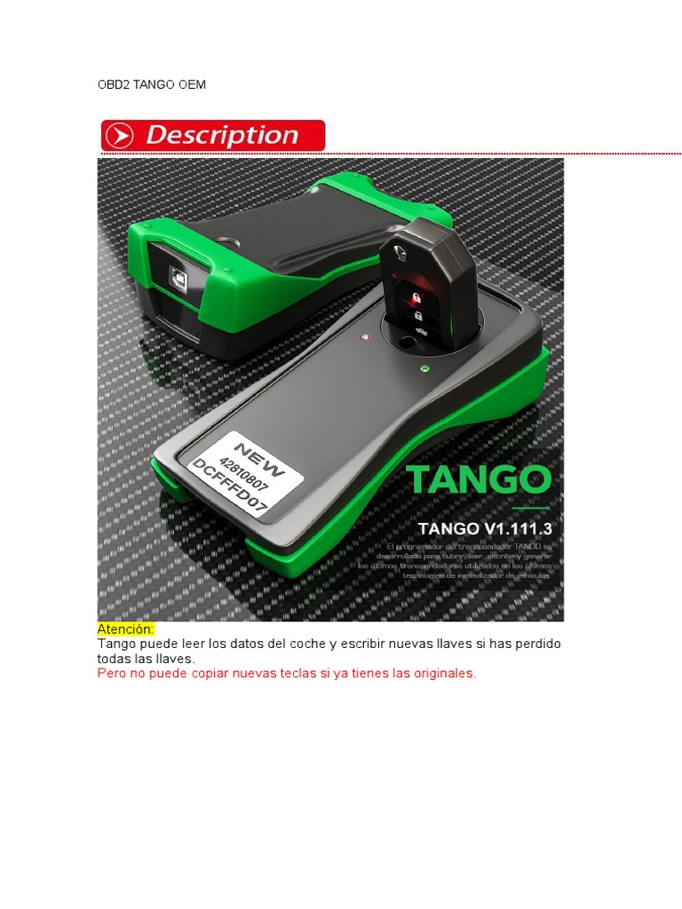 Obd2 Tango Oem | PDF