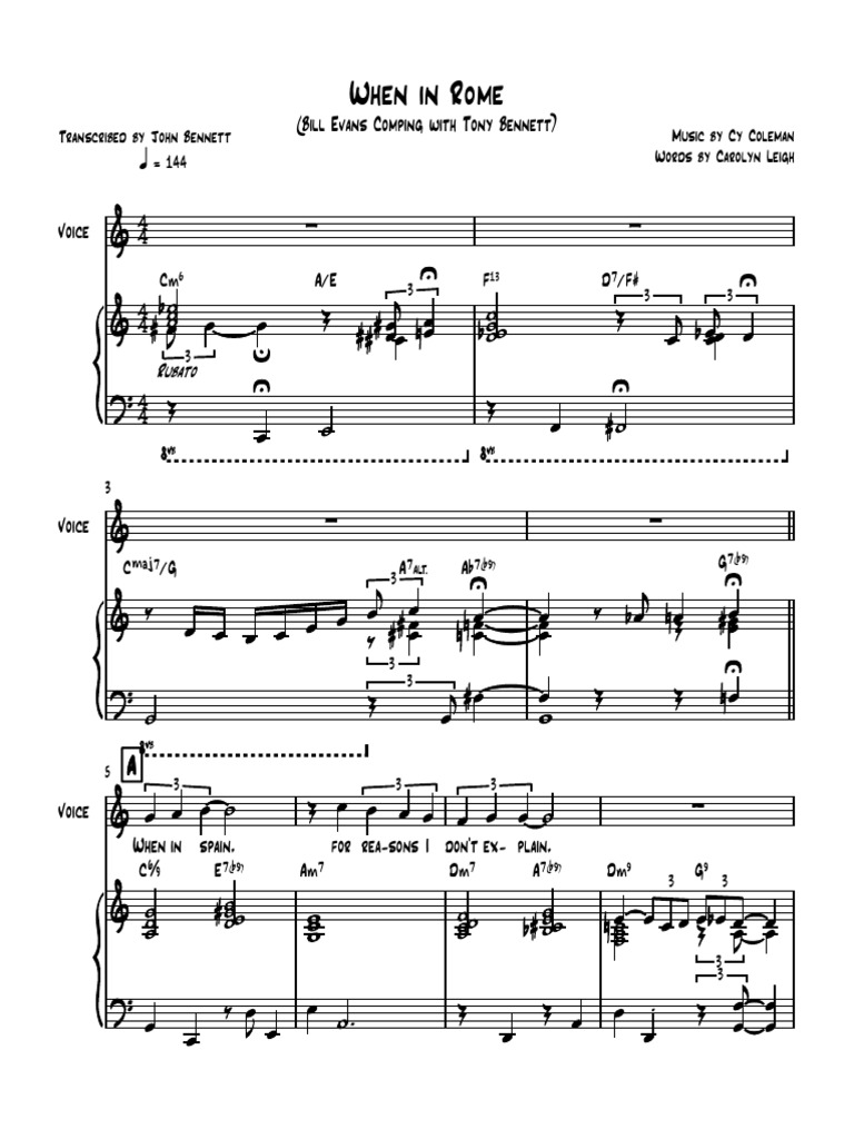 When in Rome - Full Score | PDF | Entertainment (General)