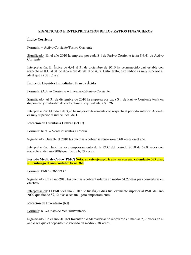 Interpretación Ejercicio Ratios-1 PDF | PDF | Rentabilidad sobre recursos propios | Deuda
