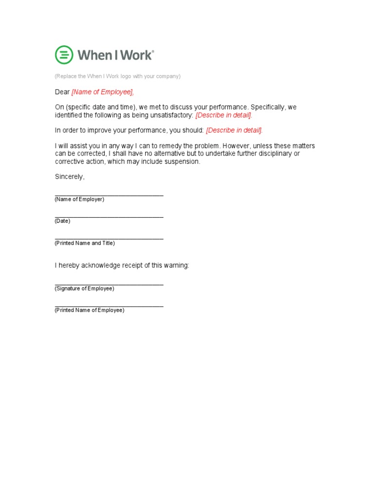 Human Resources Warning Letter | PDF