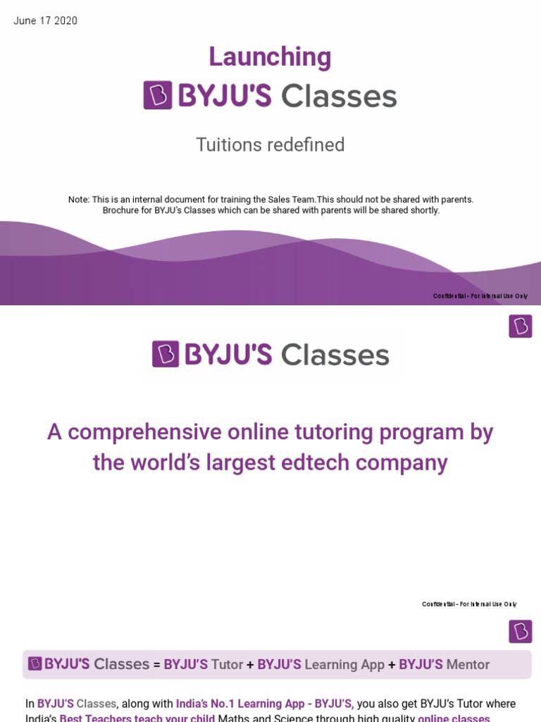 BYJUs Classes Product Details June 17 2020 PDF | PDF | Tutor | Educational Technology