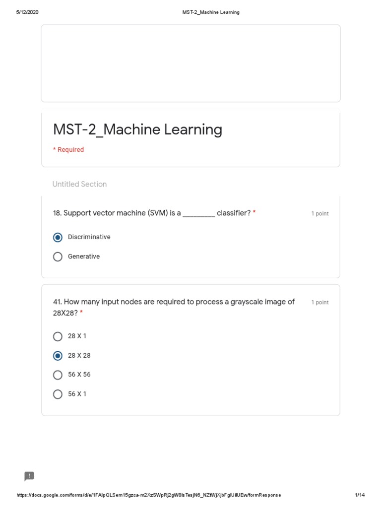 MST-2 - Machine Learning | PDF | Artificial Neural Network | Machine ...