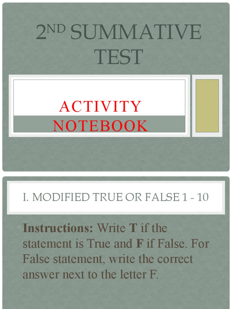 2 Summative Test: Activity Notebook | PDF | Demography | Institution