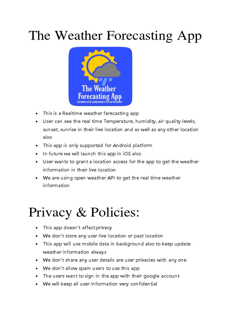 Weather Forecasting App | PDF