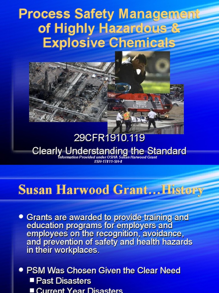 Process Safety Management of Highly Hazardous & Explosive Chemicals ...